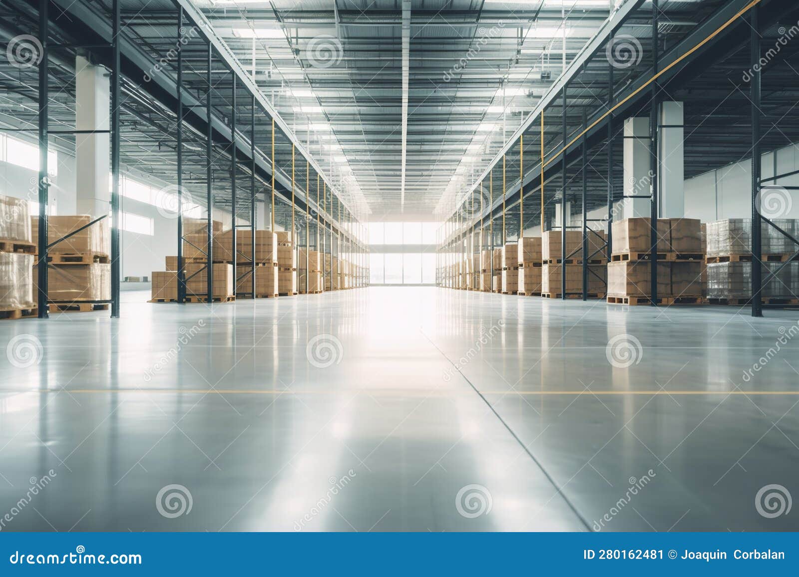 Wide View of a Warehouse for Goods without Movement. Ai Generated Stock ...
