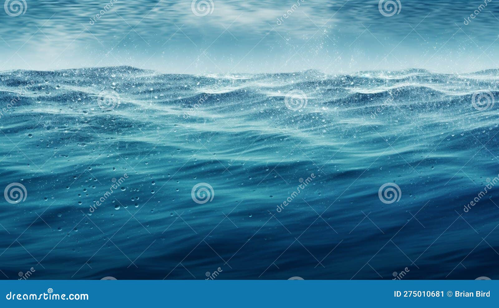 Wide Water Textured Banner Background Generative AI Stock Illustration ...