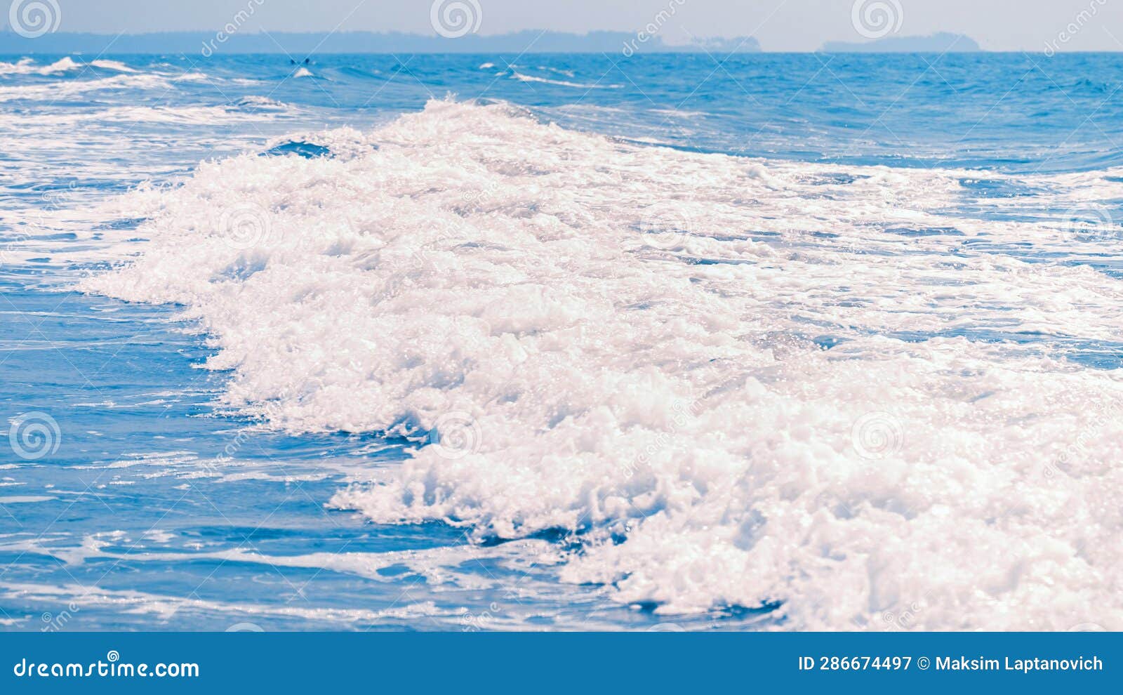 Wide Wave in the Ocean Approaches the Shore Stock Image - Image of ...