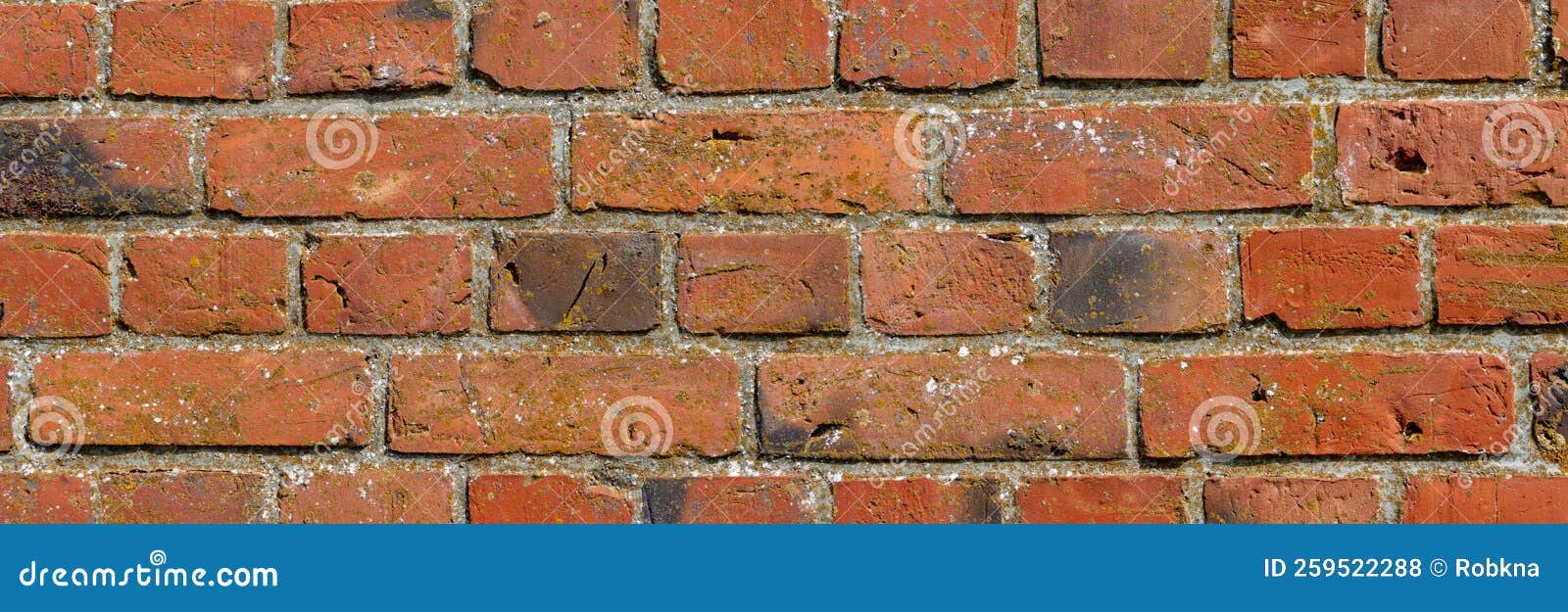 Wide Weathered Red Brick Wall Background Stock Photo - Image of masonry ...