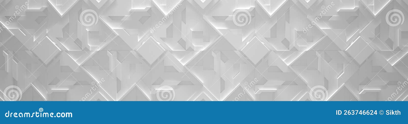 Wide White Innovative High Tech Background (Website Header) (3d Render ...