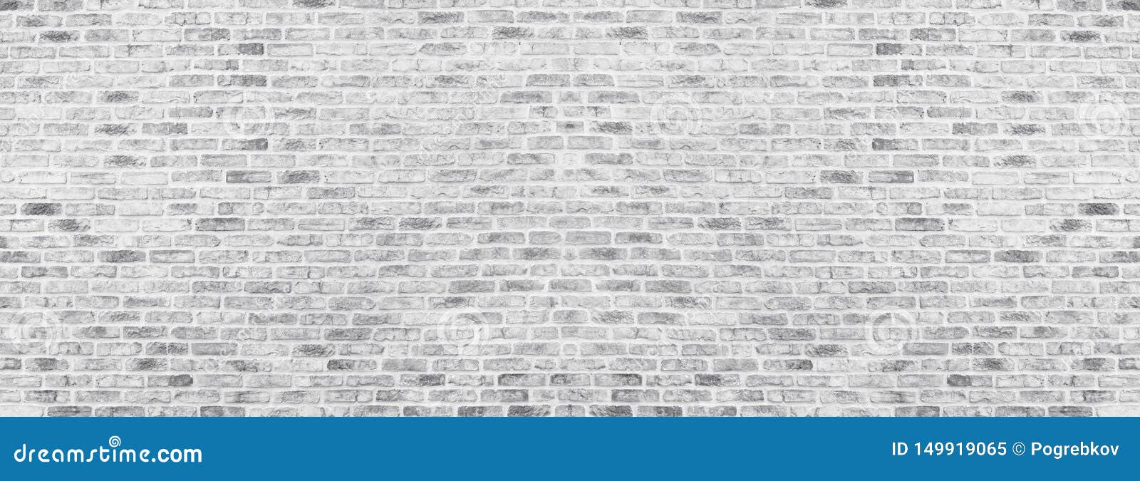 Wide White Brick Wall Texture. Rough Light Gray Brickwork. Whitewashed ...