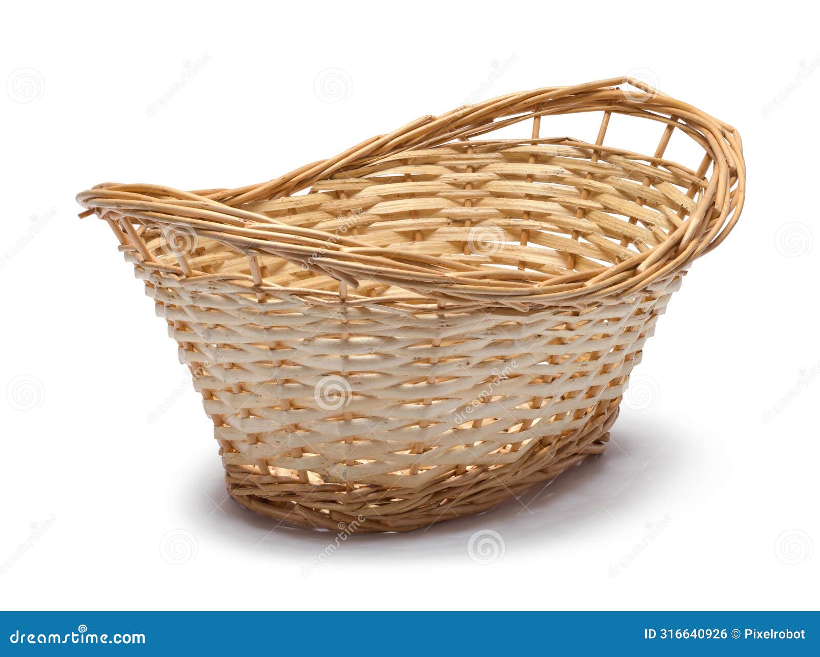 Wide Wicker basket stock photo. Image of front, brown - 316640926