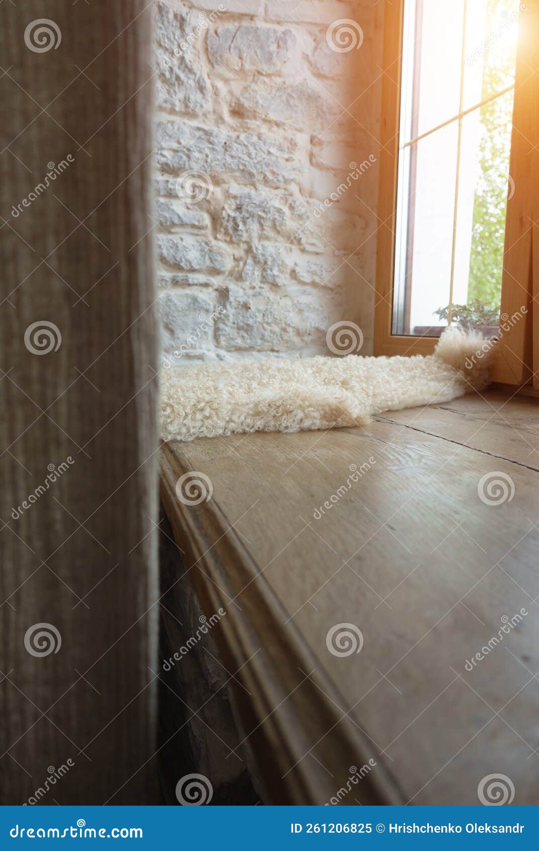 Wide Window Sill with Window Mat Stock Image - Image of flap, design ...