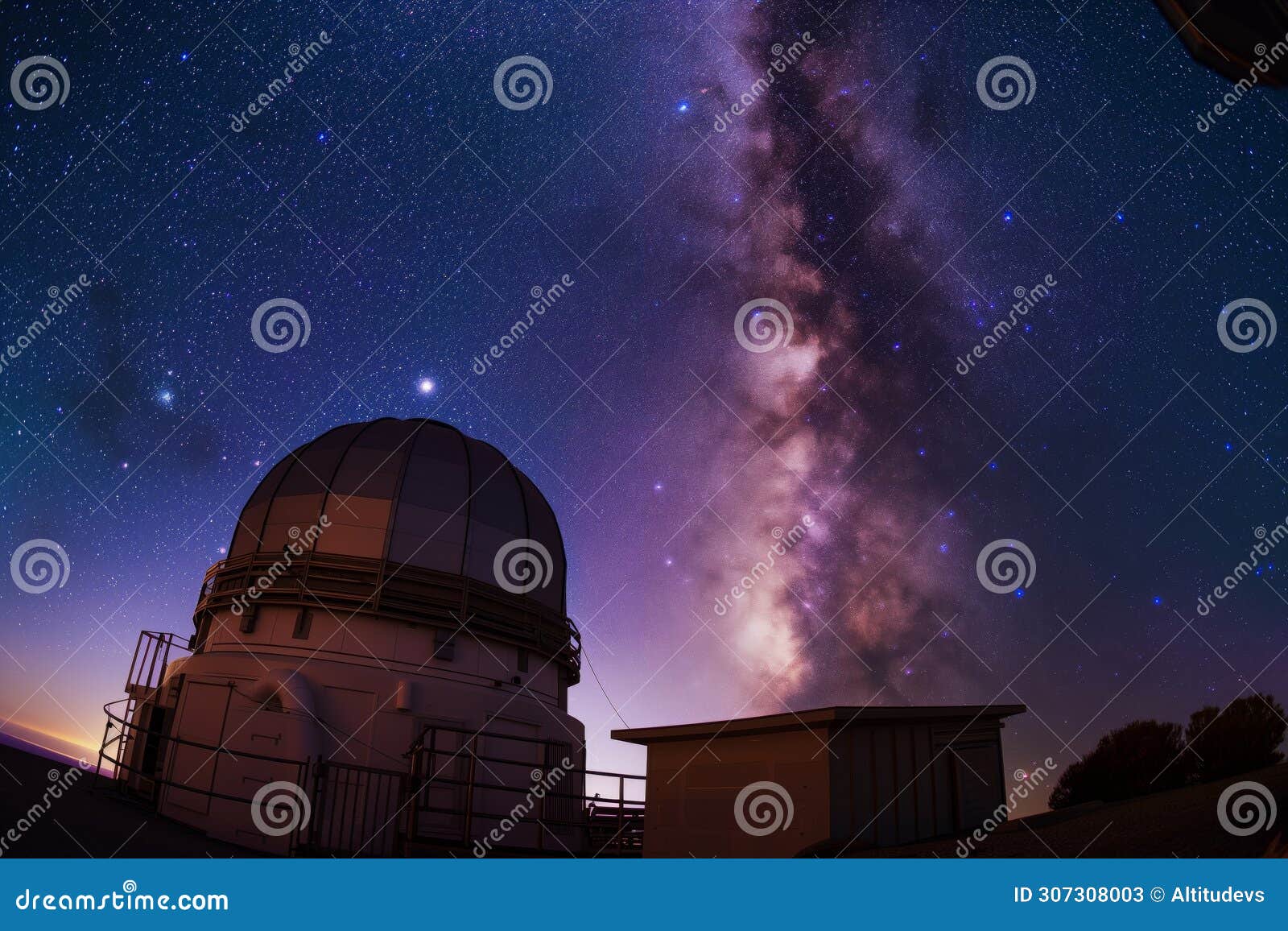 Wideangle Shot of Observatory with Celestial Background Stock Image ...