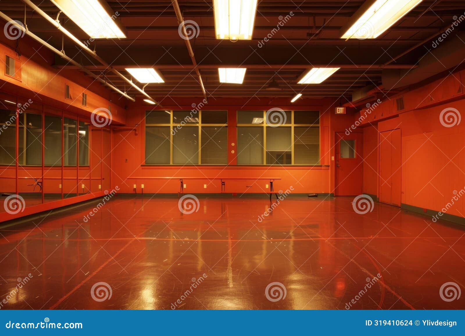 Empty Modern Dance Studio Interior Stock Photo - Image of interior ...