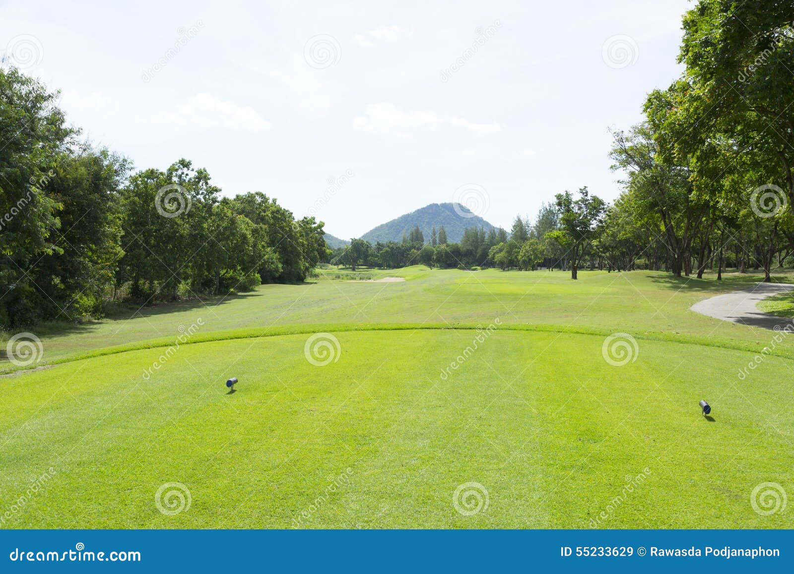 Widely Golf Course in Very Nice Day Stock Image - Image of lawn ...
