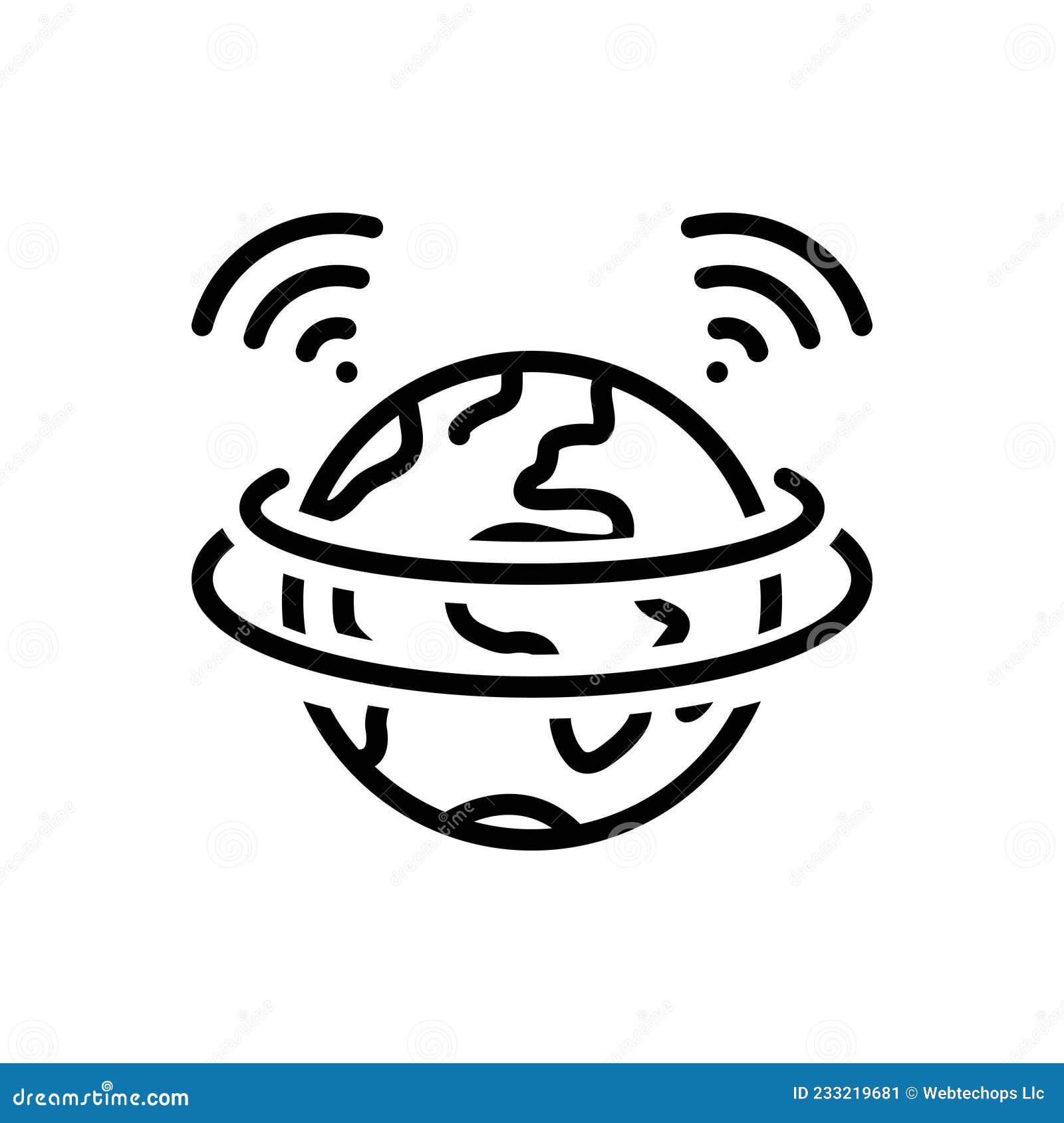 Black Line Icon for Widely, Universally and Communication Stock Vector ...