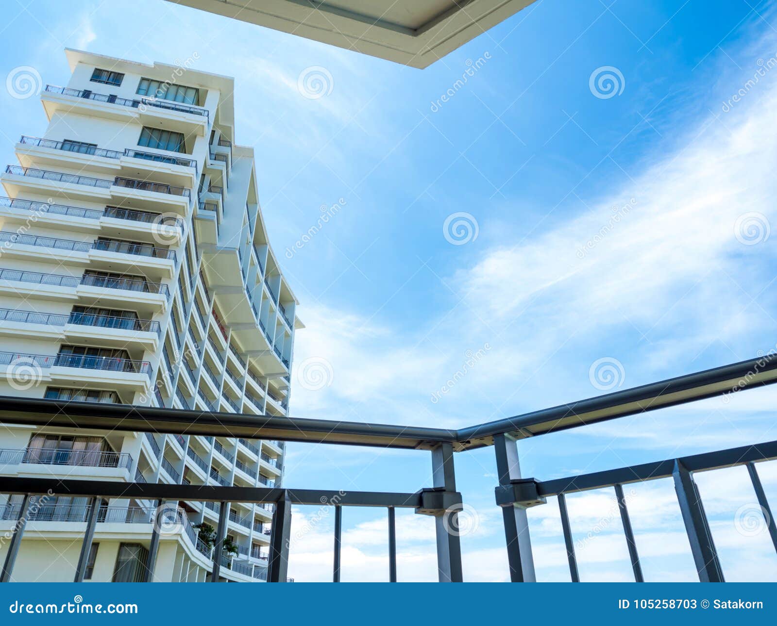 Wideness View in Balcony of Room on High-rise Building Stock Image ...