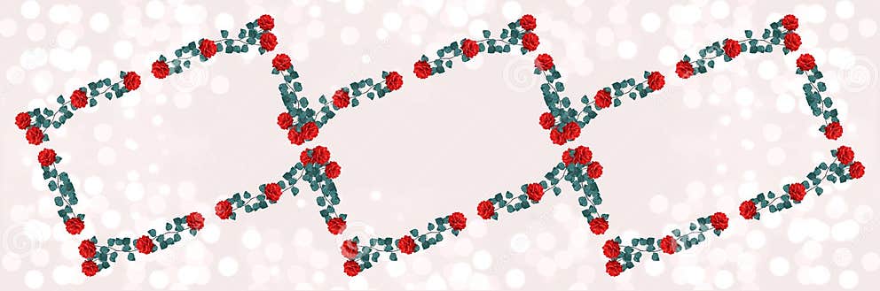Widescreen Background with Red Rose Text Borders Stock Illustration ...