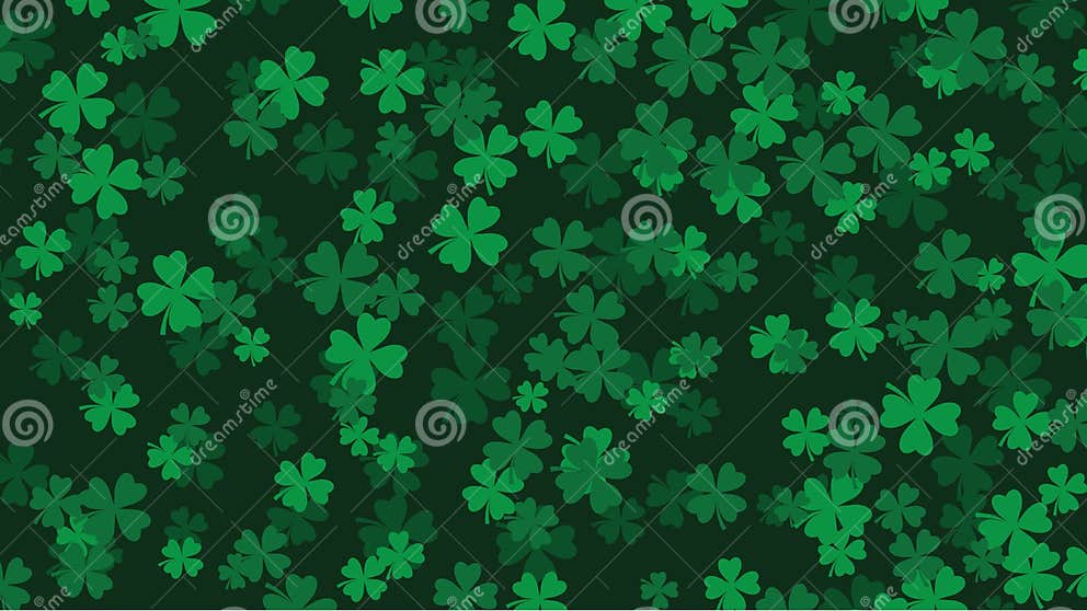 Widescreen Clover Background Stock Vector - Illustration of decorative ...