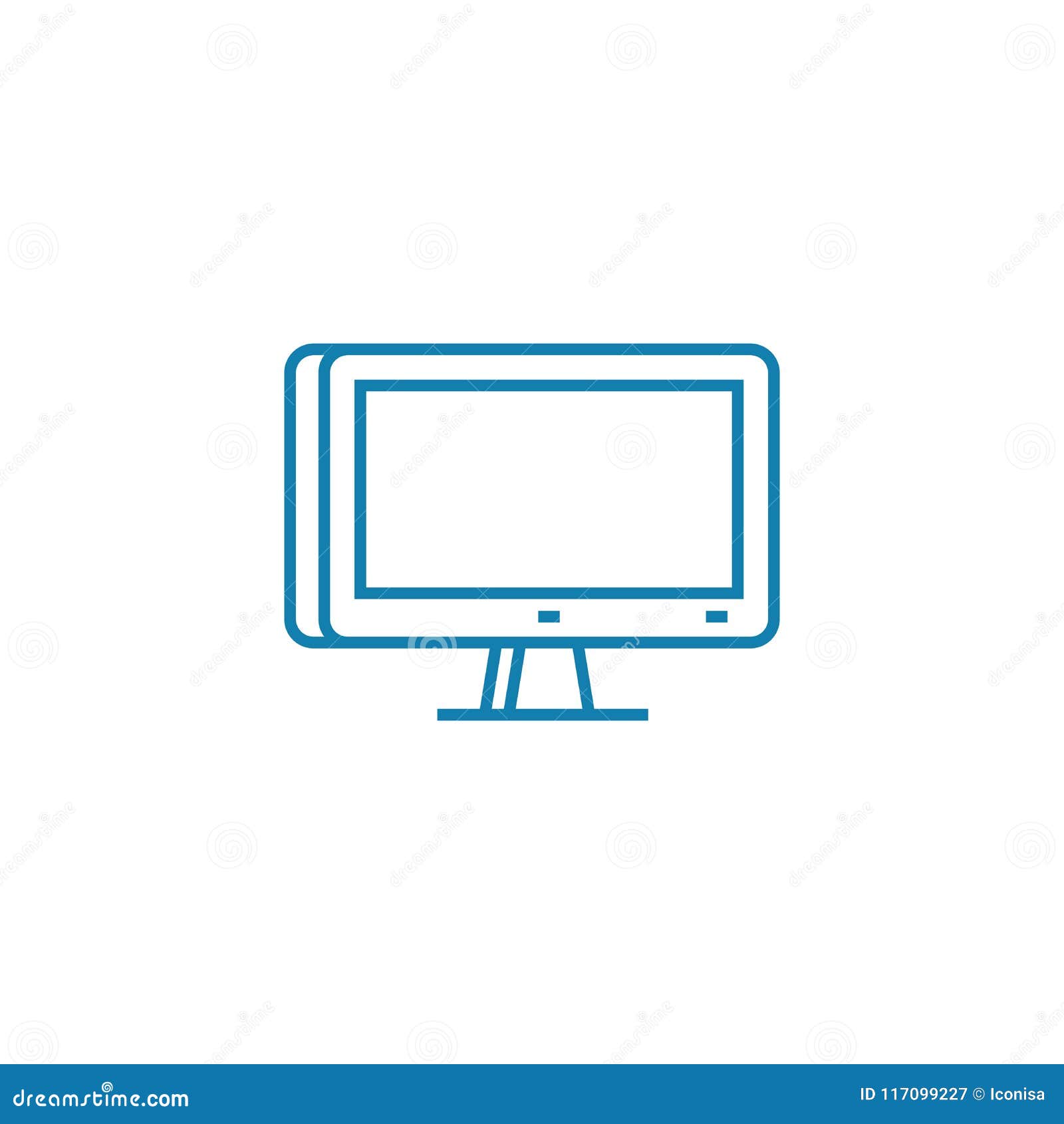 Widescreen Display Linear Icon Concept. Widescreen Display Line Vector ...