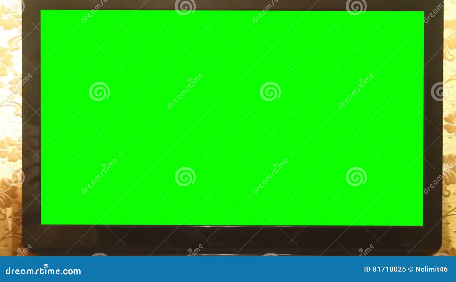 Widescreen HDTV with Green Screen Stock Video - Video of equipment ...