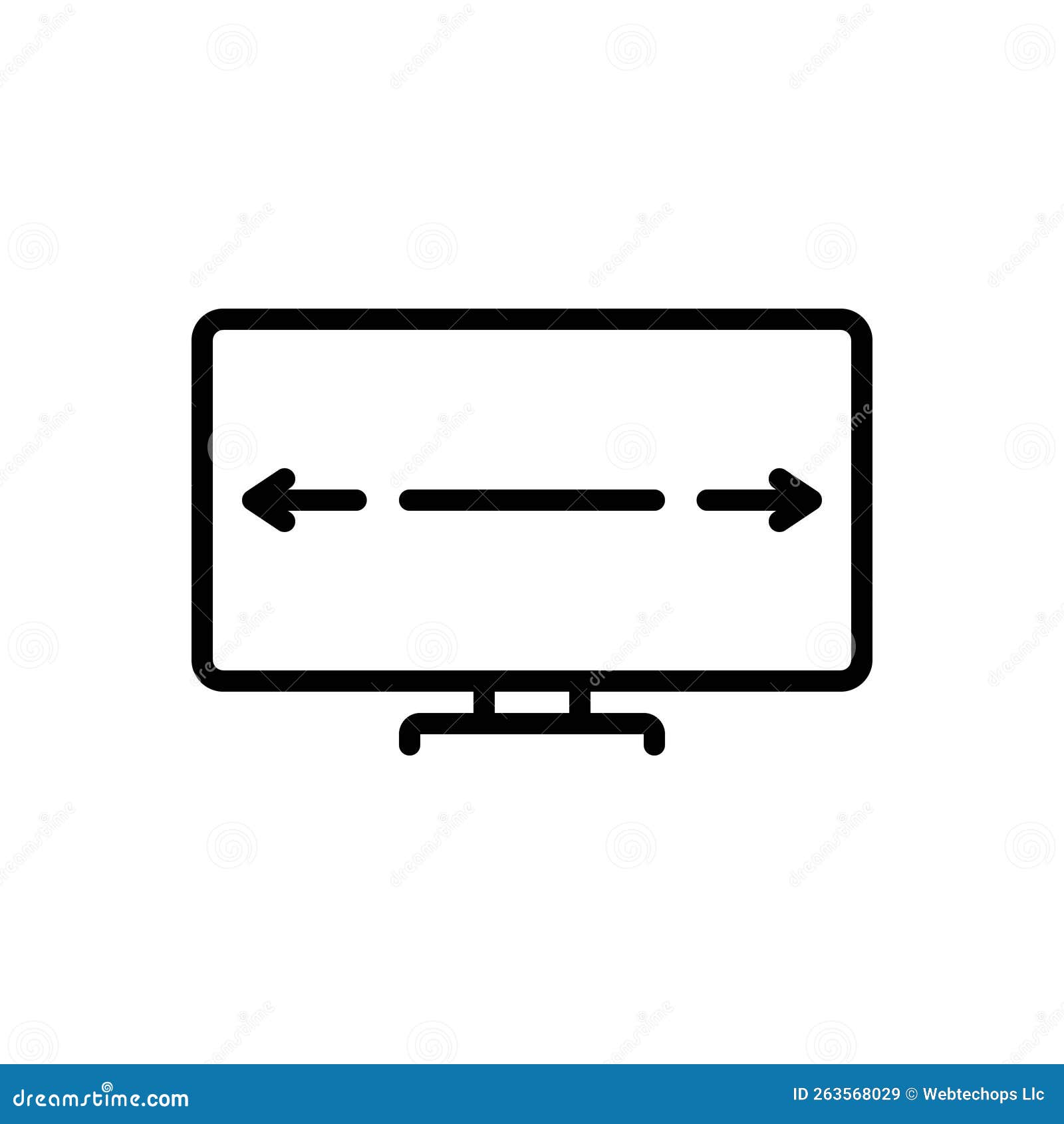 Black Line Icon for Widescreen, Broad and Extensive Stock Vector ...