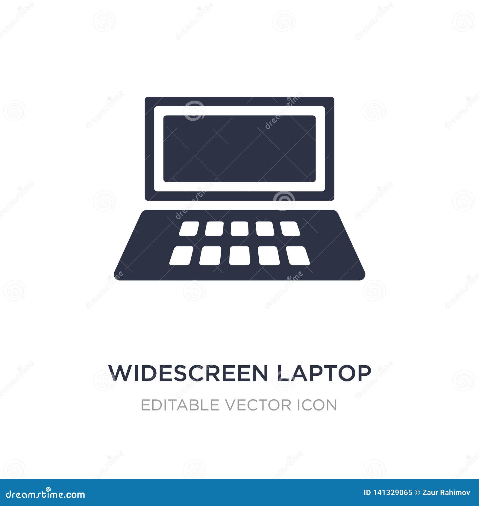 Widescreen Laptop Icon on White Background. Simple Element Illustration ...