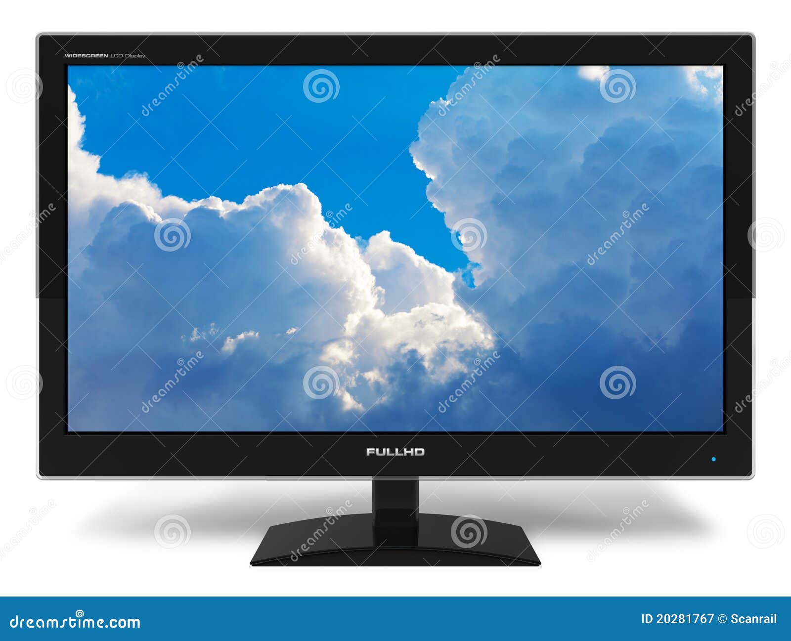 Widescreen TFT Display with Blue Sky Stock Illustration - Illustration ...