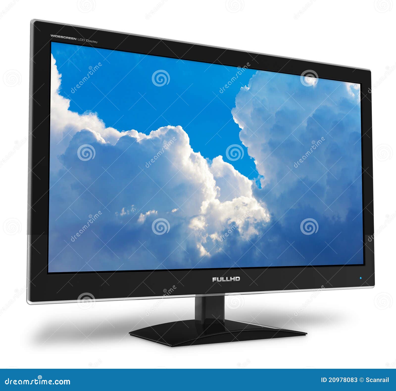 Widescreen TFT Display with Blue Sky Stock Illustration - Illustration ...