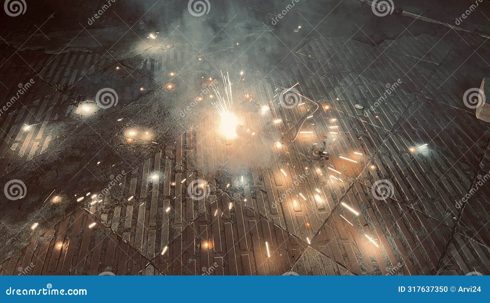 Widespread Sparkling Effect of a Chakkar Cracker Stock Photo - Image of ...