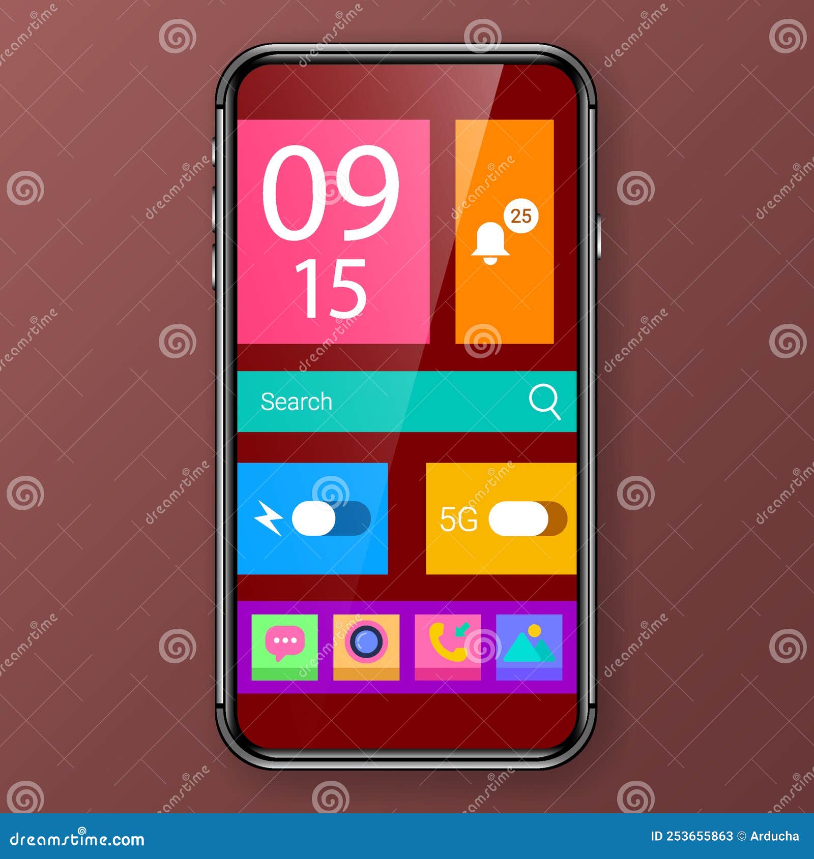 Widget Mobile Application User Interface for Phone Stock Vector ...
