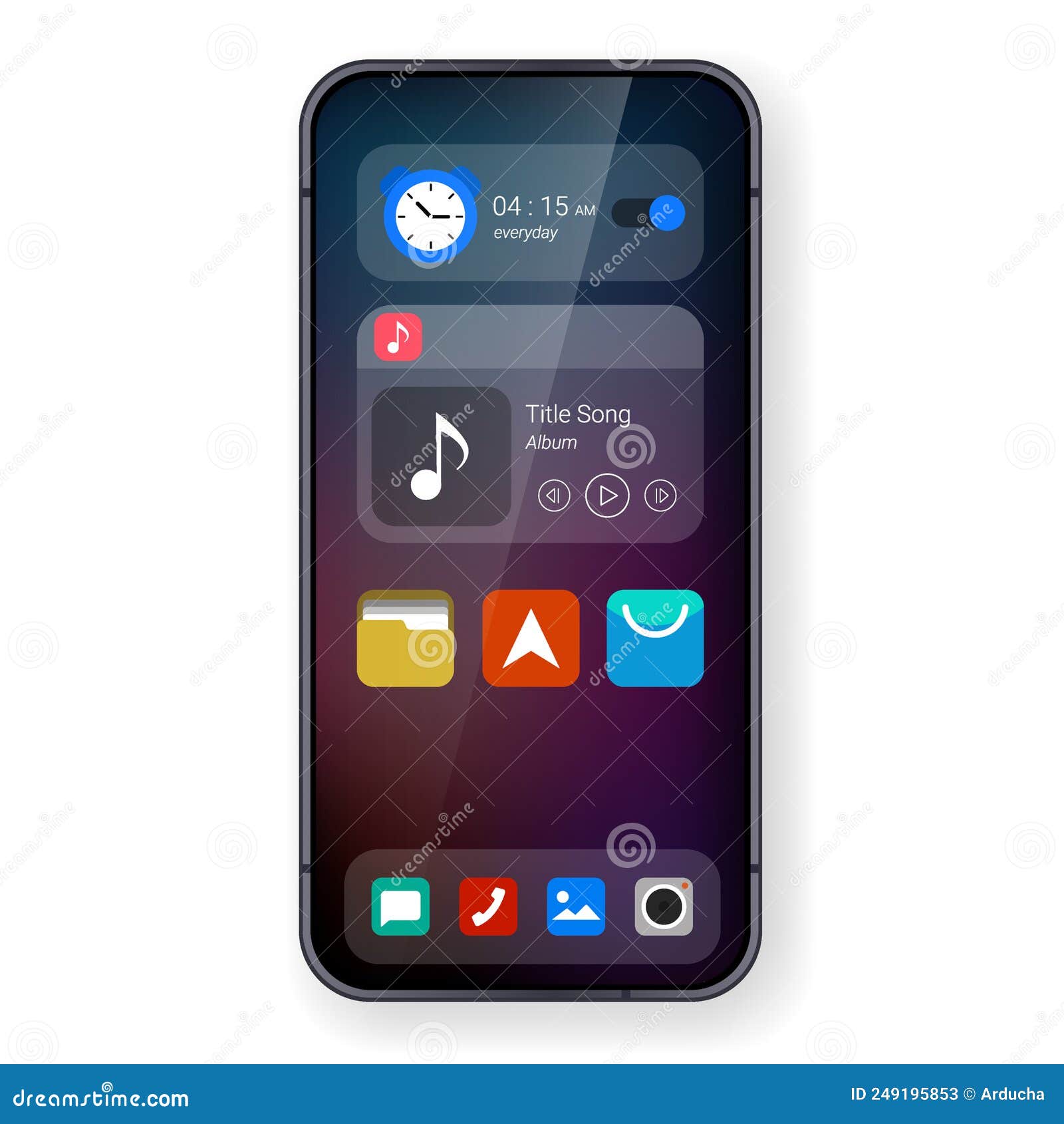 Widget Ui Mobile App Smartphone Theme Stock Vector - Illustration of ...