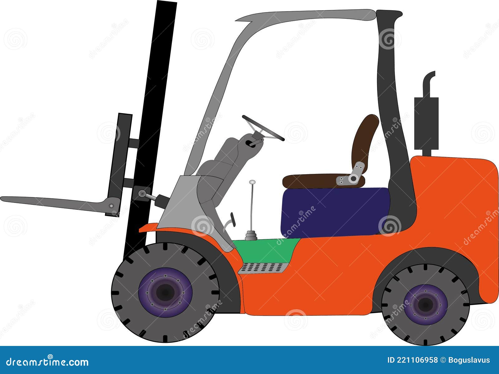 Illustration of a Transport Forklift Truck. Stock Vector - Illustration ...