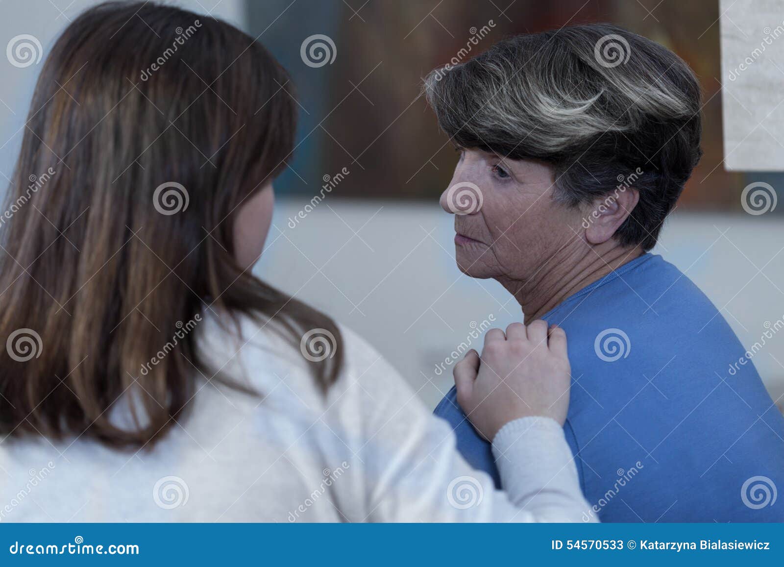 Widow Comforted by a Friend Stock Image - Image of loss, mourning: 54570533