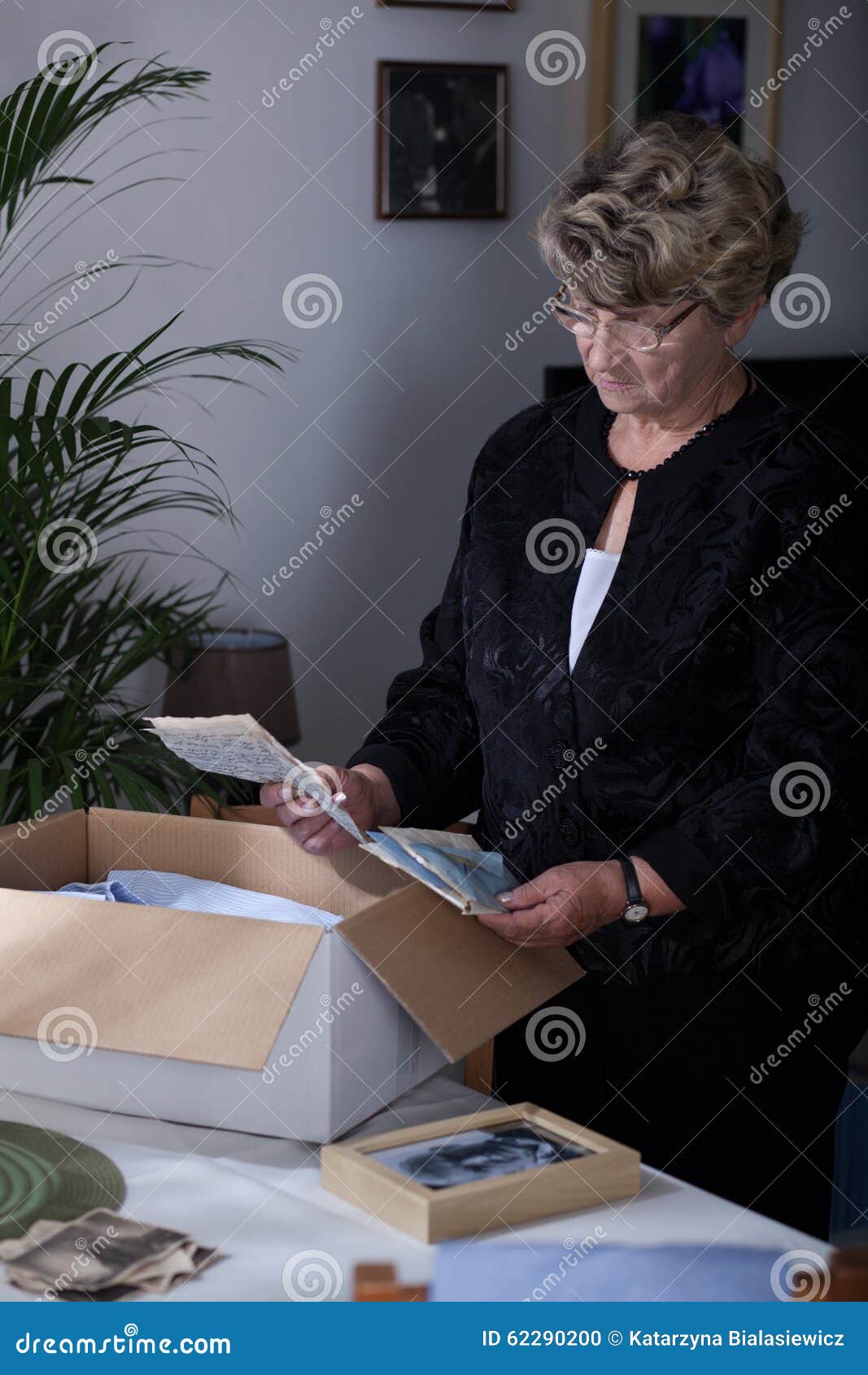 Widow reading old letters stock photo. Image of problem - 62290200