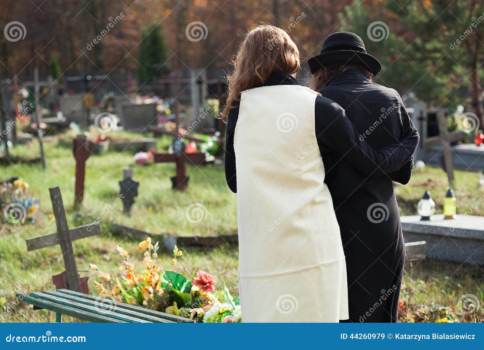 Widow Supported by a Friend Stock Image - Image of autumn, depression ...