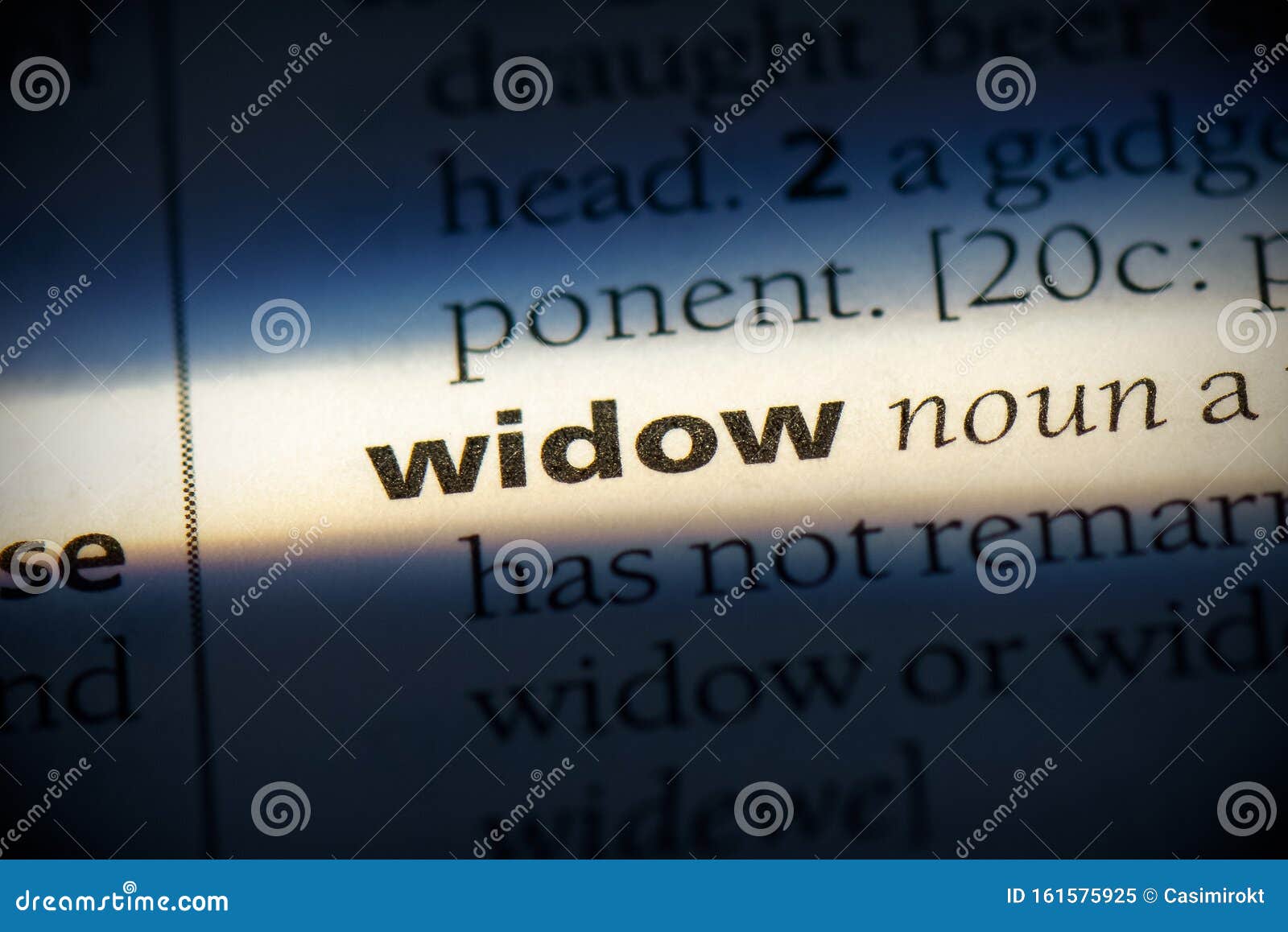 Widow stock image. Image of text, info, idea, reference - 161575925