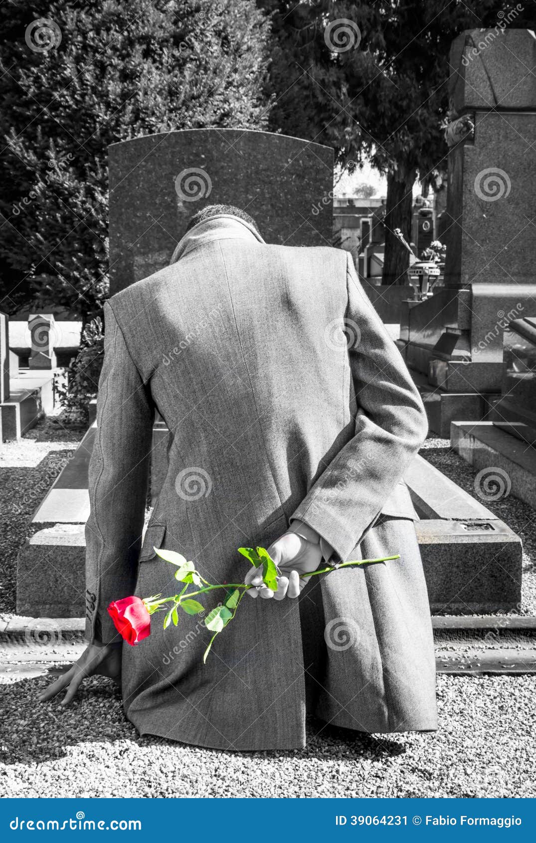 Widower in a cemetery stock image. Image of grave, human - 39064231