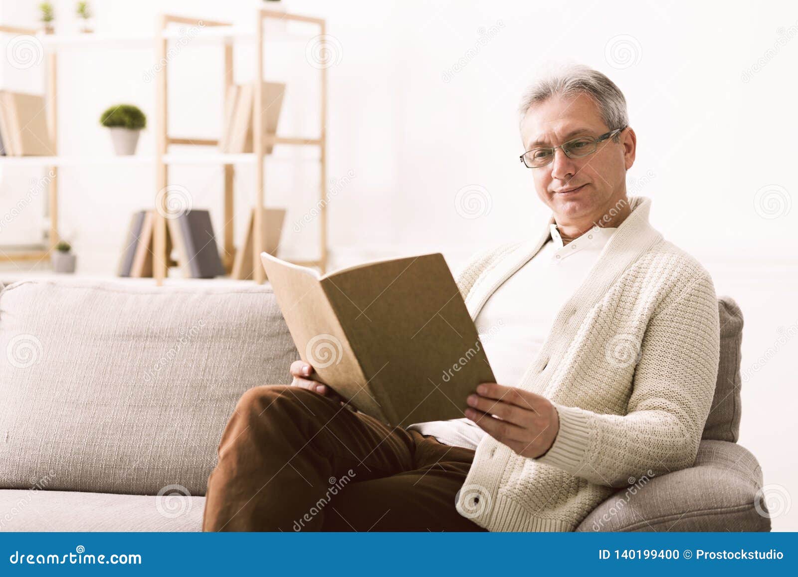 Widower Looking Family Photos and Remembering Moments Stock Photo ...