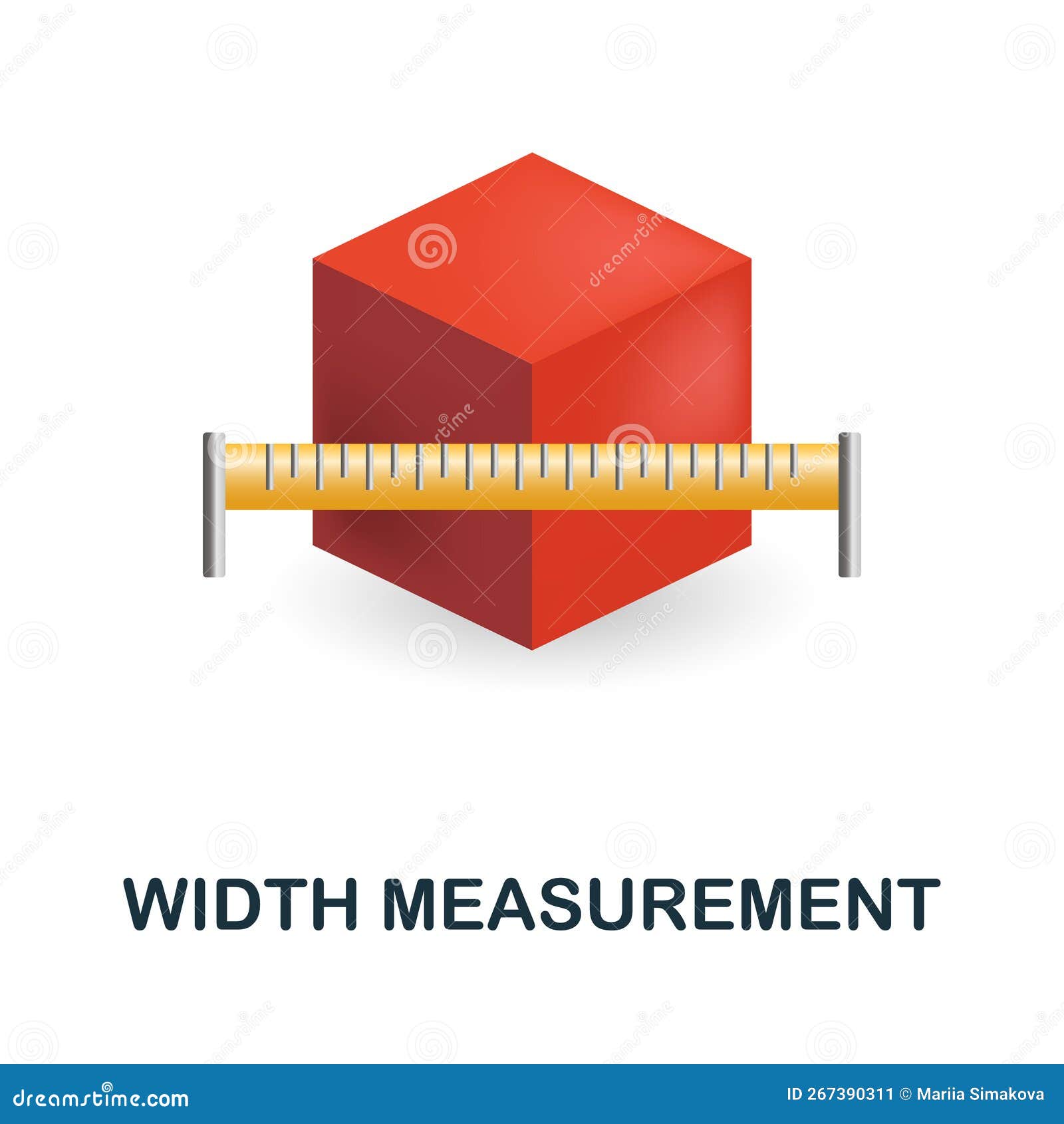 Width Measurement Icon. 3d Illustration from Measurement Collection ...
