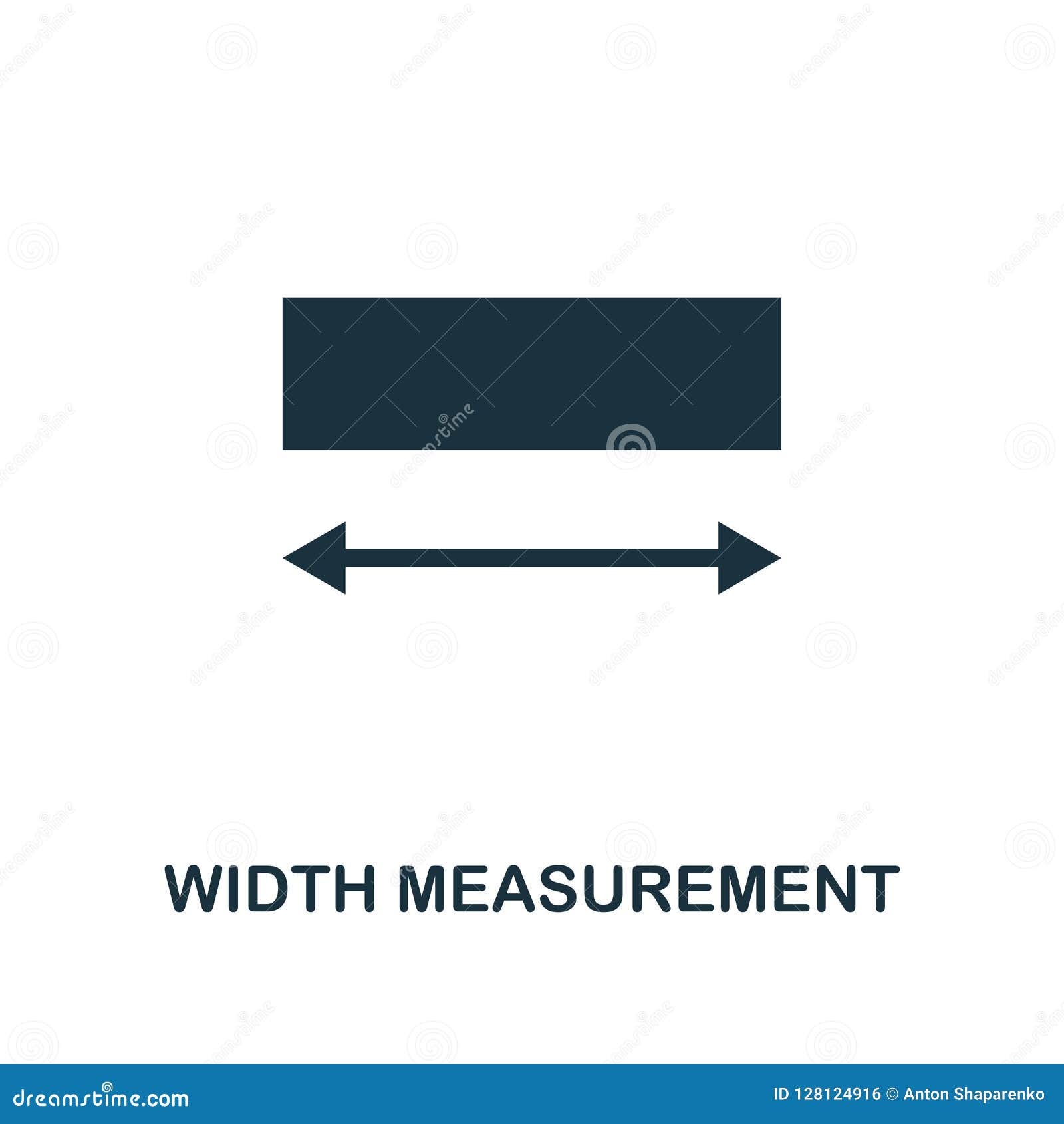 The Width Measurement Icon. Ruler And Straightedge, Scale Symbol. Flat ...
