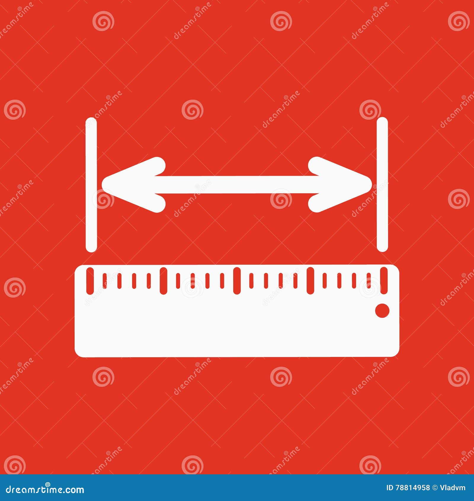 The Width Measurement Icon. Ruler and Straightedge, Scale Symbol Stock ...