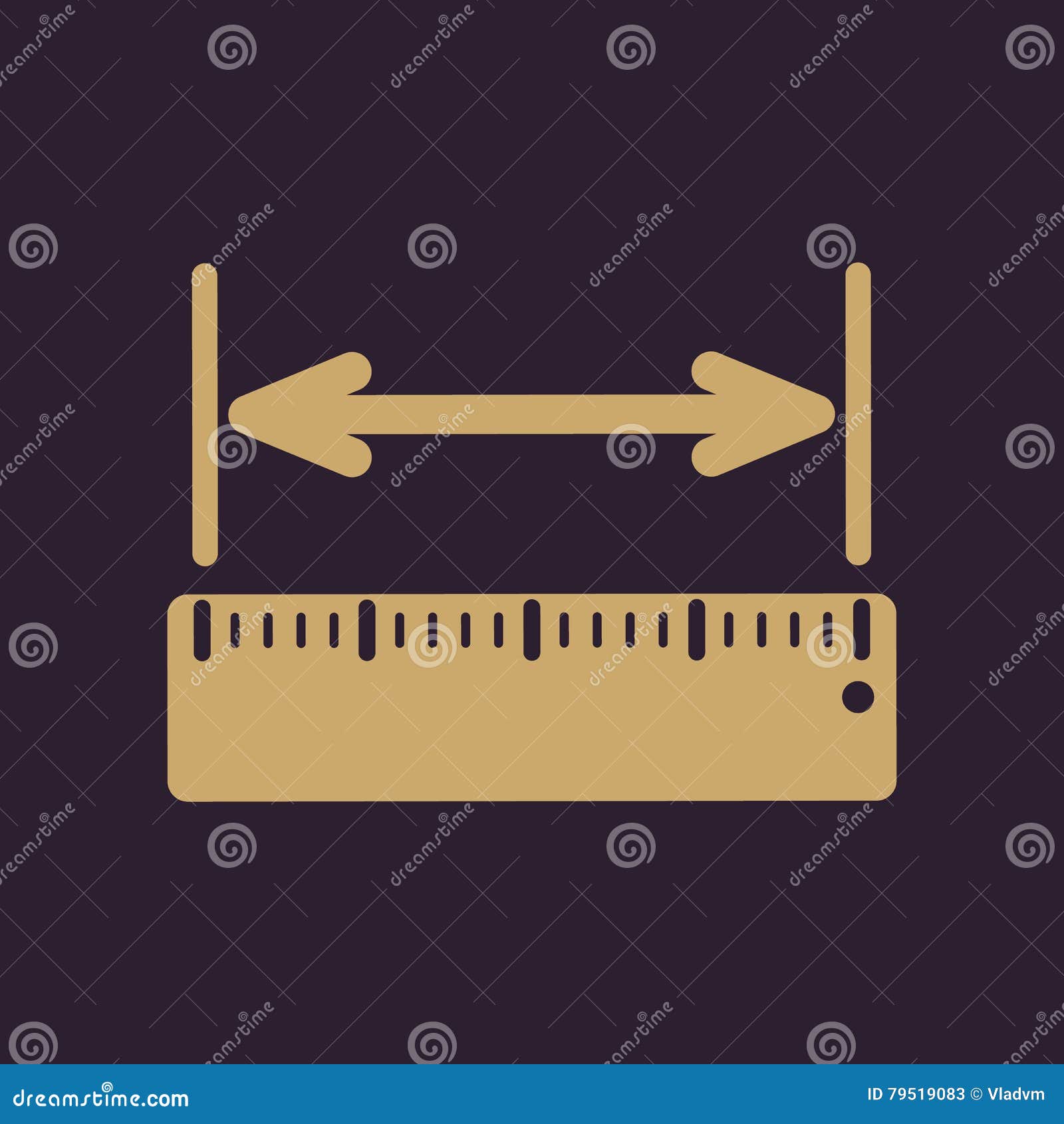 The Width Measurement Icon. Ruler and Straightedge, Scale Symbol Stock ...