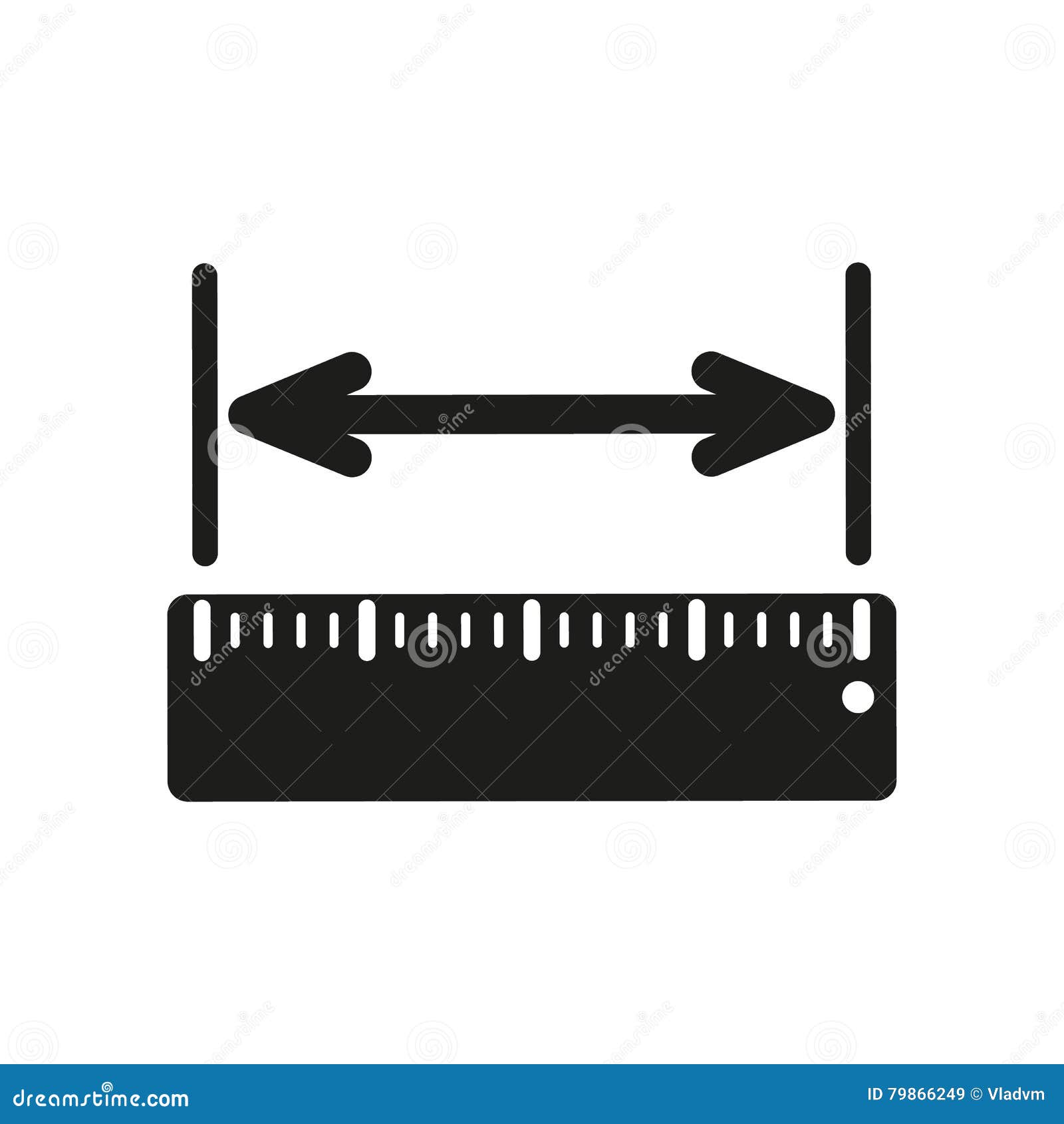 The Width Measurement Icon. Ruler and Straightedge, Scale Symbol Stock ...