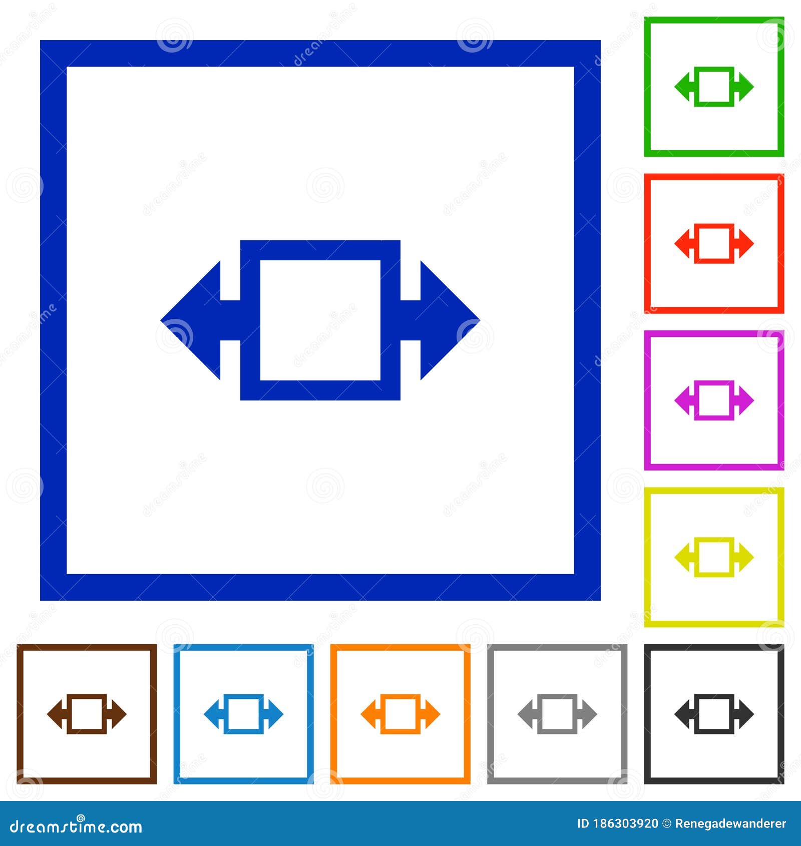 Width Tool Framed Flat Icons Stock Illustration - Illustration of ...