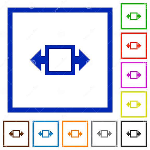 Width Tool Framed Flat Icons Stock Illustration - Illustration of ...