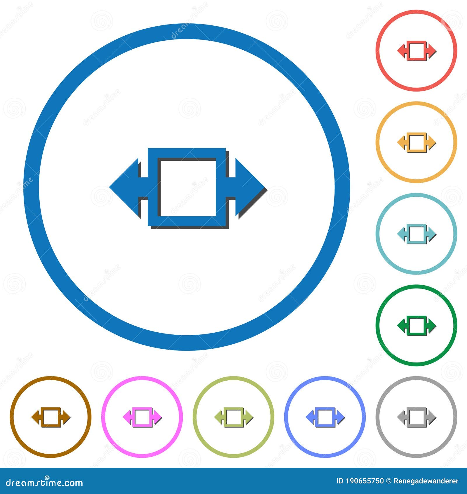 Width Tool Icons with Shadows and Outlines Stock Vector - Illustration ...