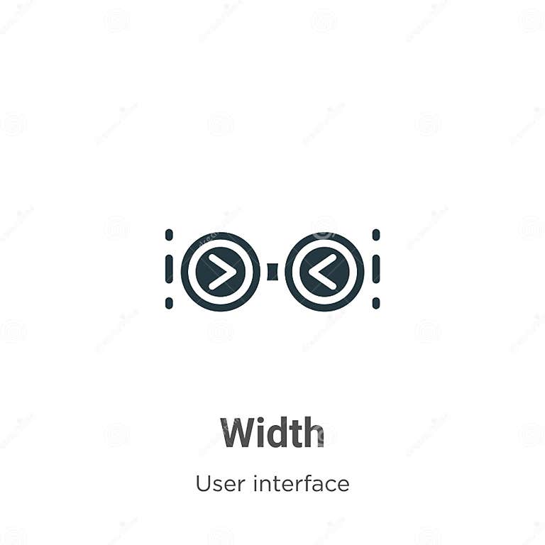 Width Vector Icon on White Background. Flat Vector Width Icon Symbol ...