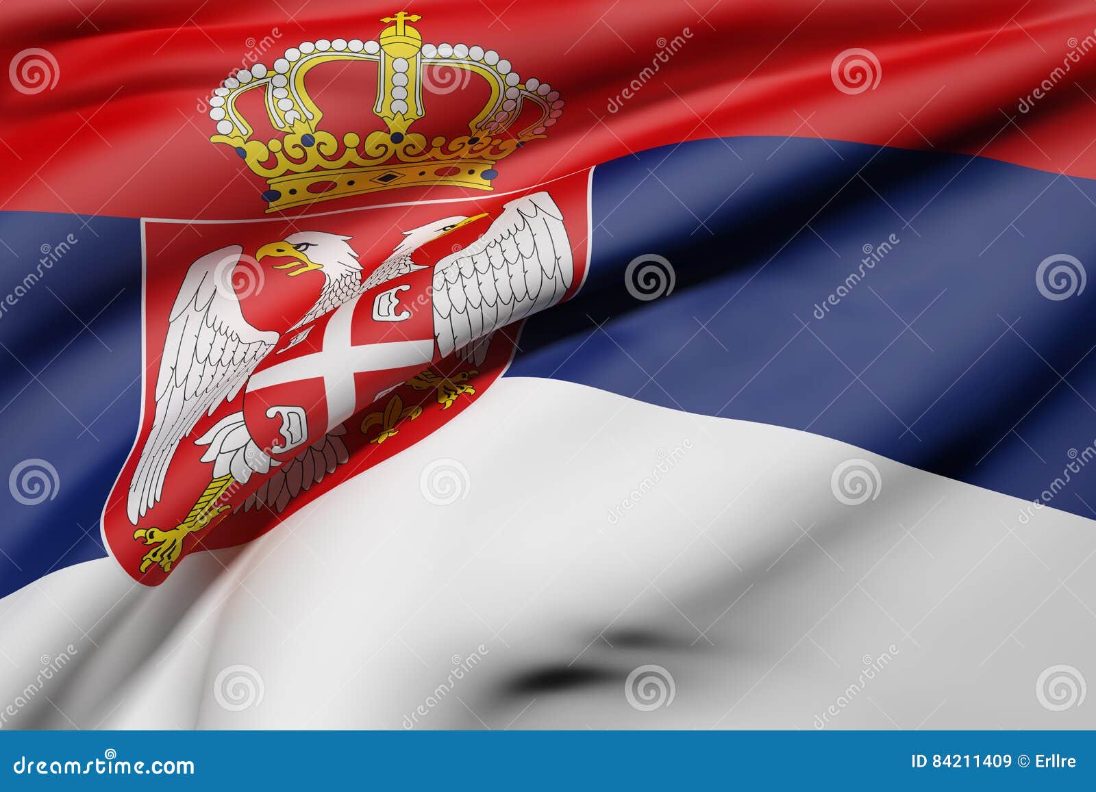 Wiedergabe 3d Einer Republik Von Serbien-Flagge Stock Abbildung ...