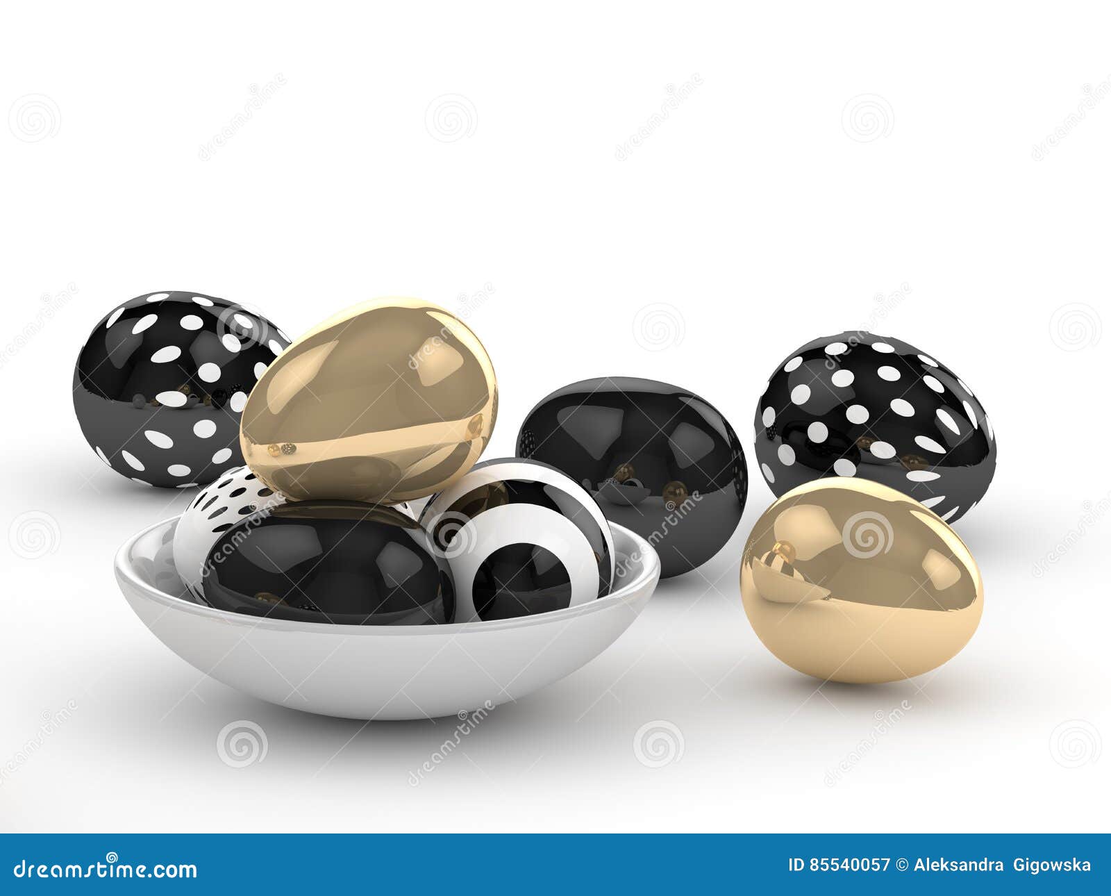 Wiedergabe 3d Von Eleganten Eiern Ostern Stock Abbildung - Illustration ...