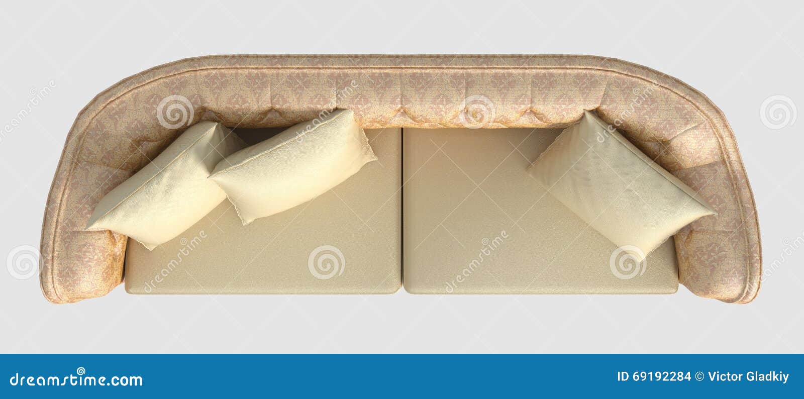 Deckenansicht Des Sofas Auf Weiß Stock Abbildung - Illustration von ...