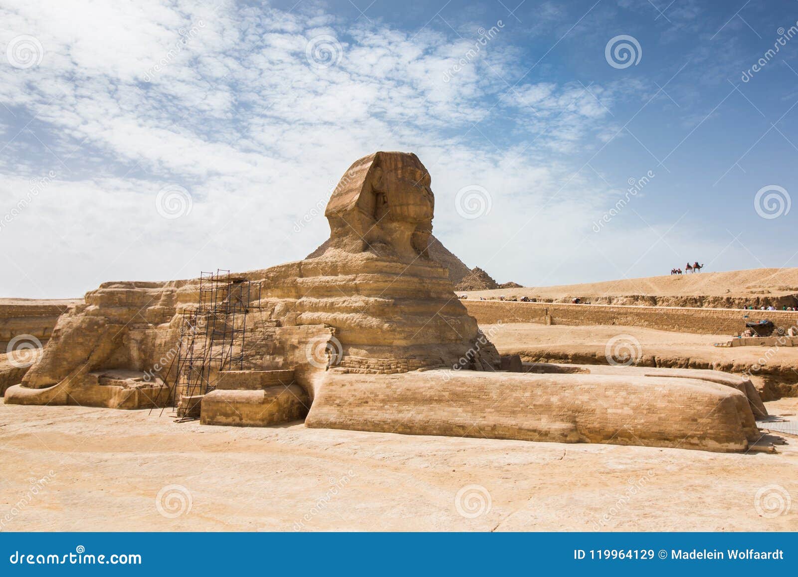 Wielki Sfinks Giza Od Strony Obraz Stock - Obraz złożonej z niebo ...