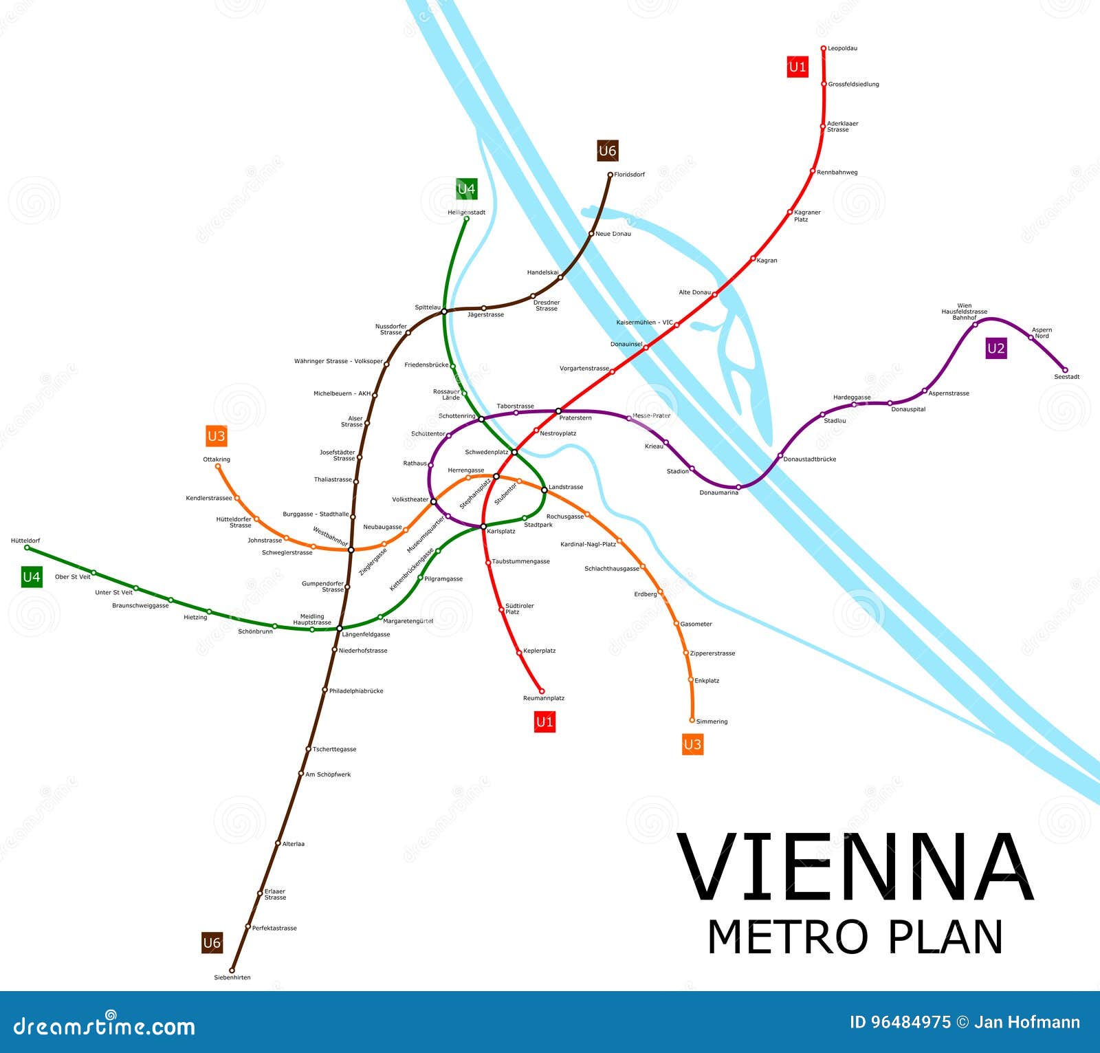 Wien-Metroplan vektor abbildung. Illustration von auszug - 96484975