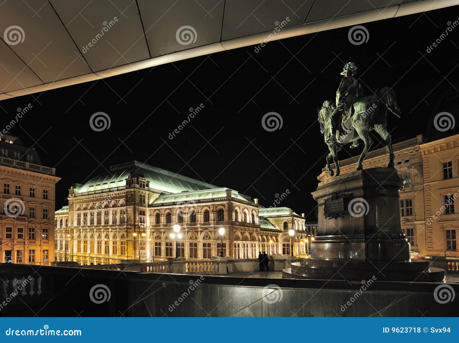 Wien-Opernhaus nachts stockfoto. Bild von österreichisch - 9623718