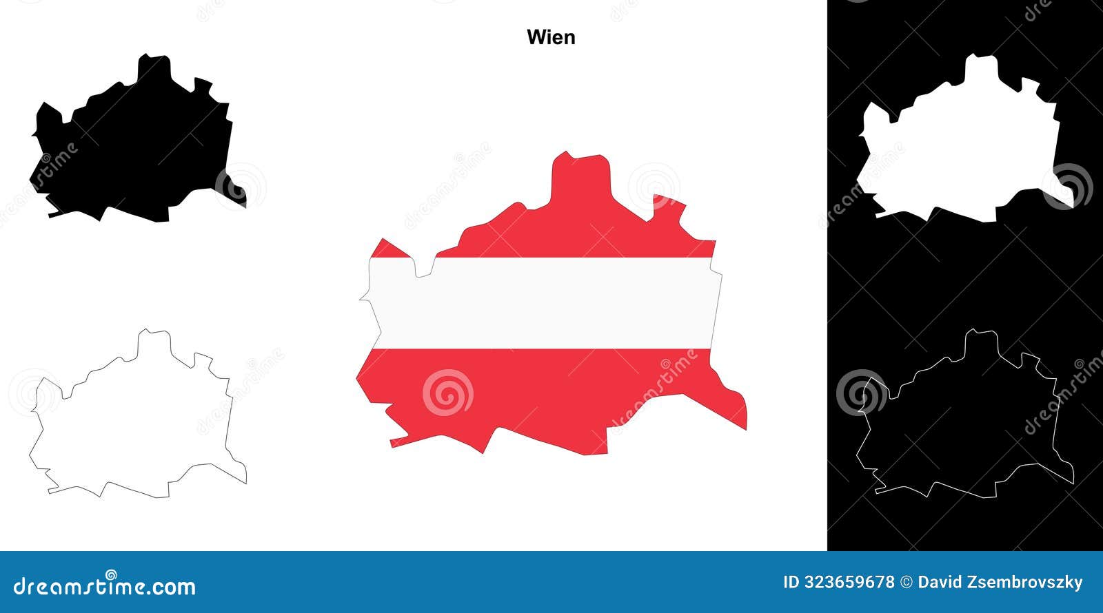 Wien Outline Map Cartoon Vector | CartoonDealer.com #385537599