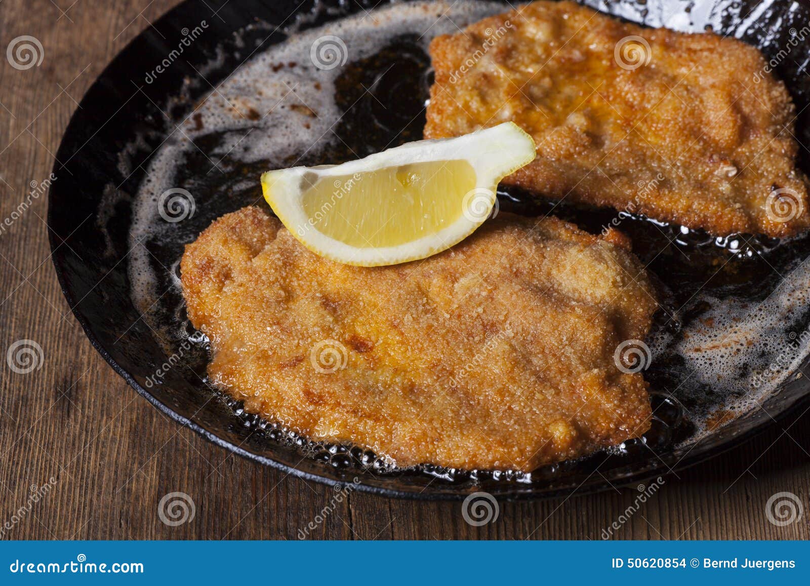 Wiener schnitzel stock photo. Image of slice, green, meat - 50620854