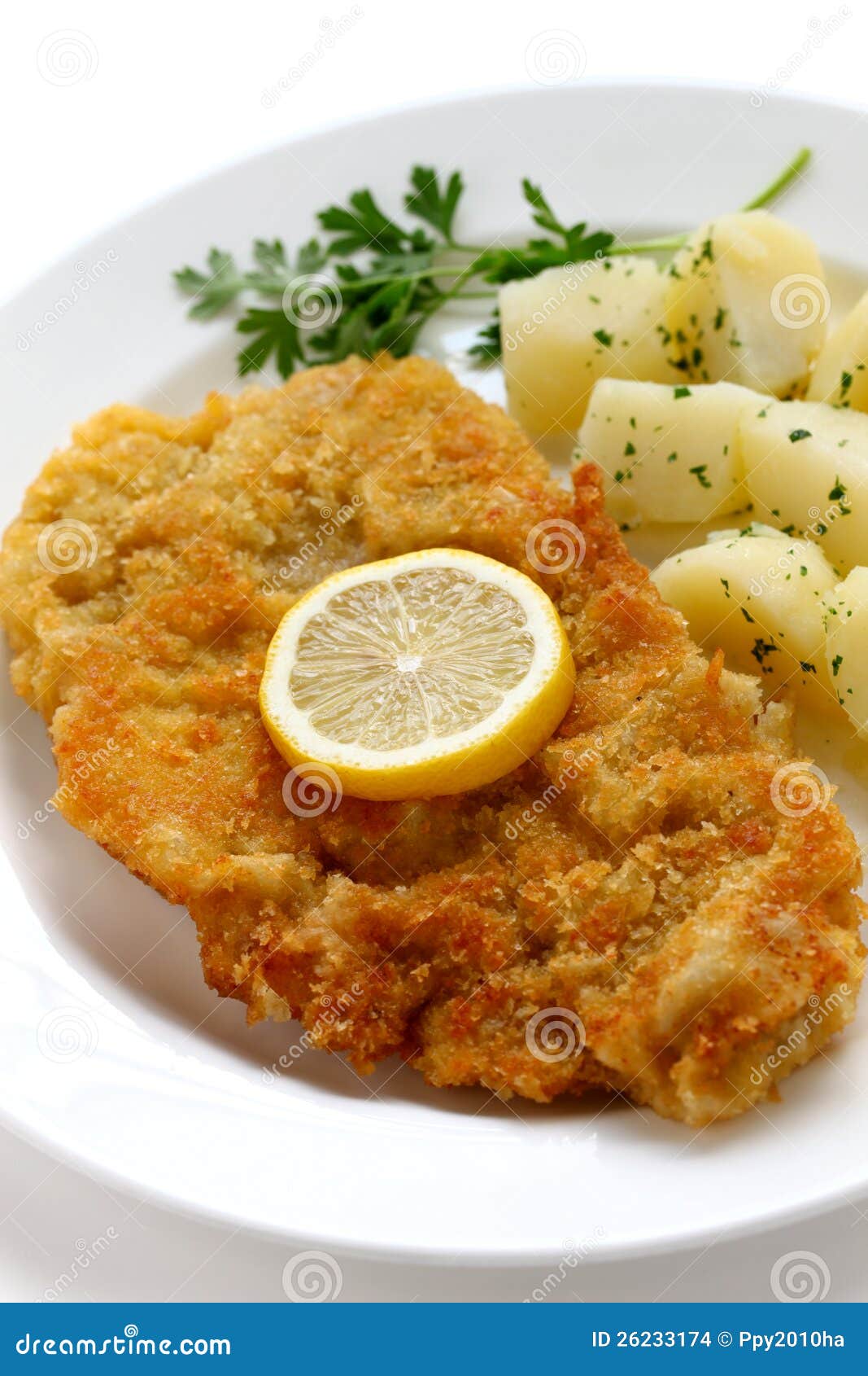 Wiener Schnitzel, Veal Cutlet Stock Photo - Image of crumbs, meat: 26233174