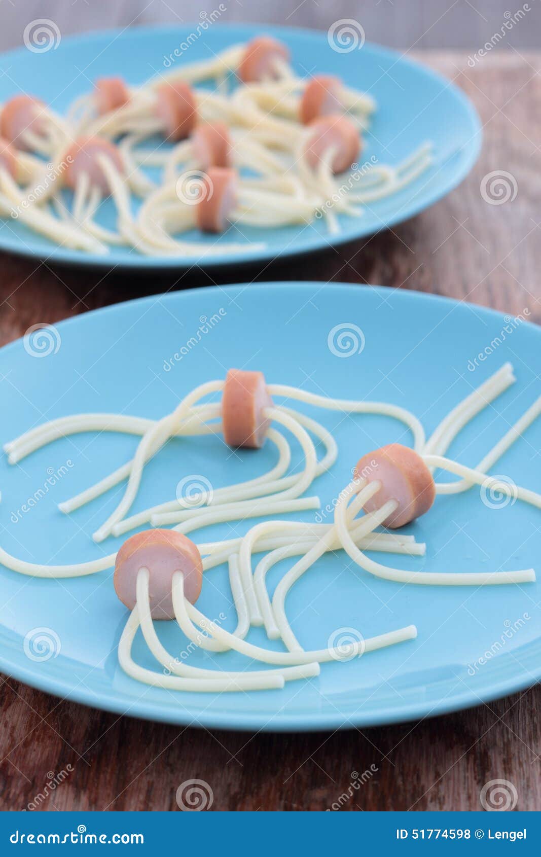 Wiener and Spaghetti Snack. Stock Photo - Image of smart, funny: 51774598